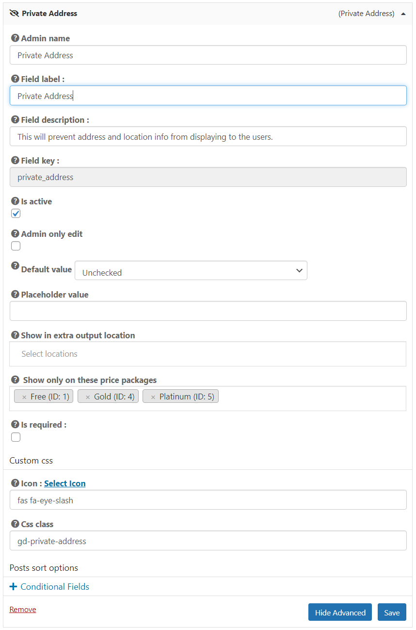 How to set up Private Address - GeoDirectory Documentation